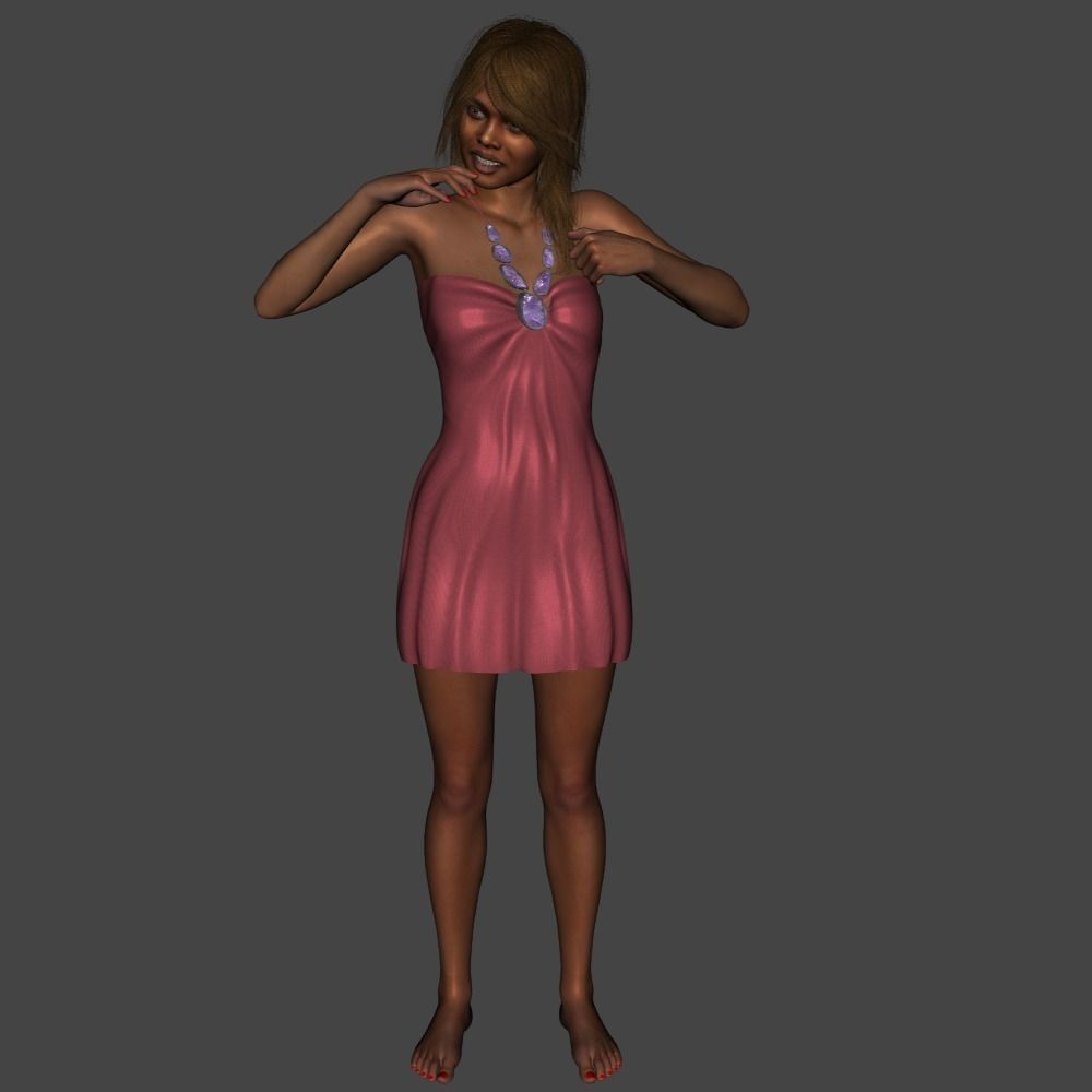 wanda-004 woman in dress 3D model | CGTrader
