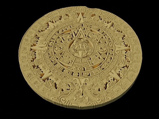 Piedra Del Sol - Aztec Sun Stone 3D model 3D printable | CGTrader