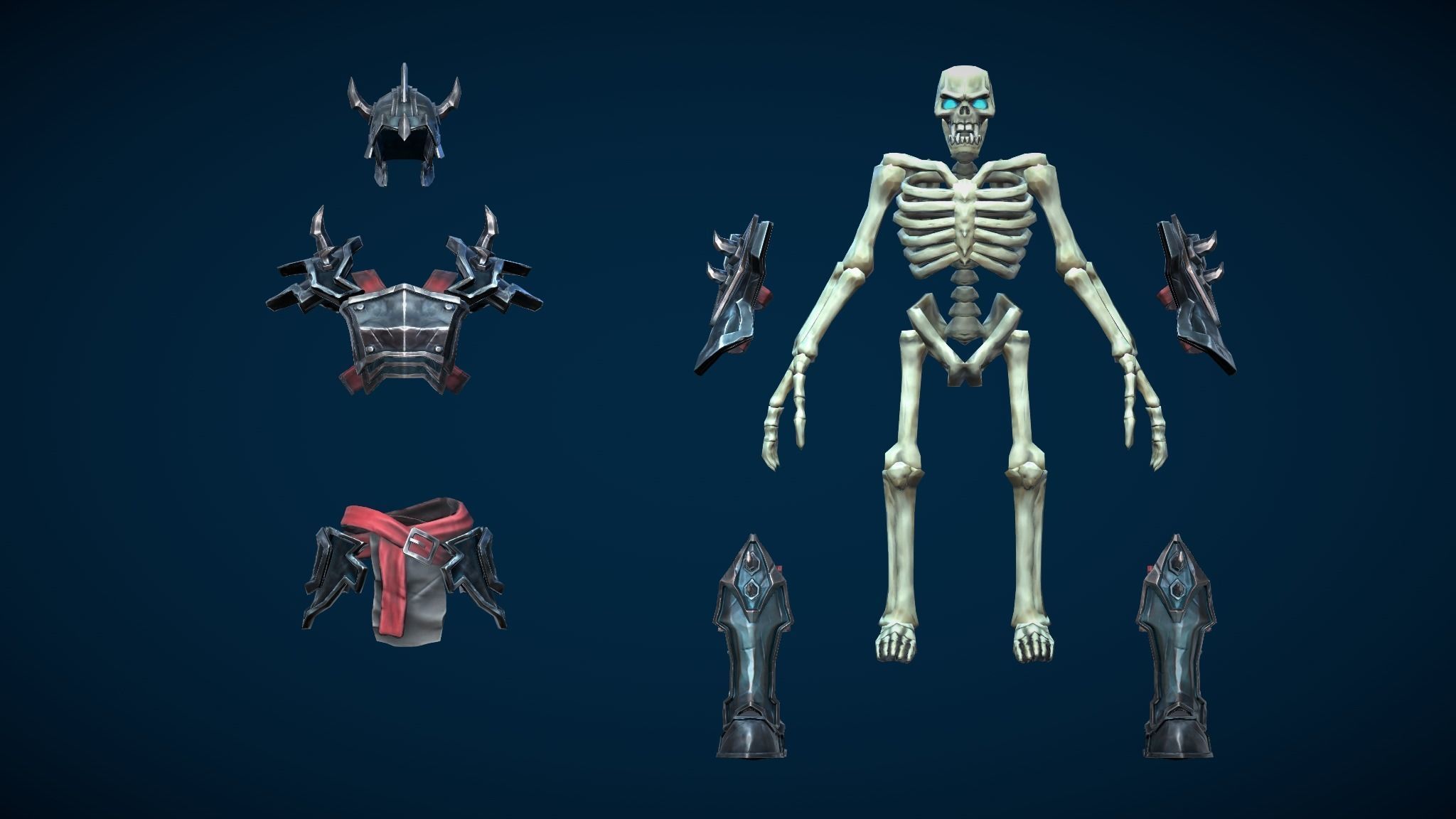 3D model Skeleton Warrior With One-Handed Sword And Shield Tier3 VR ...