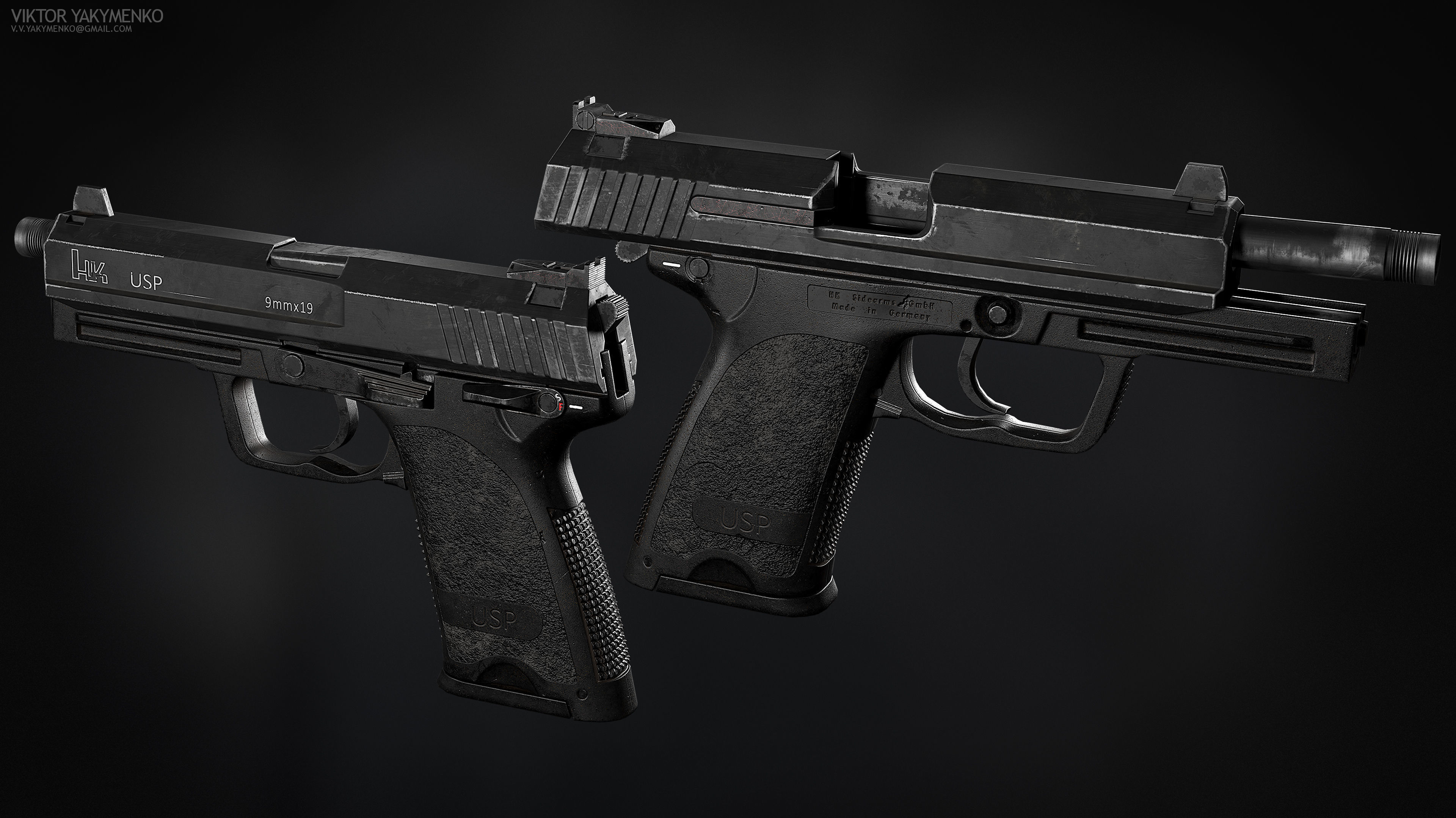 3D model Heckler and Koch USP SD VR / AR / low-poly | CGTrader