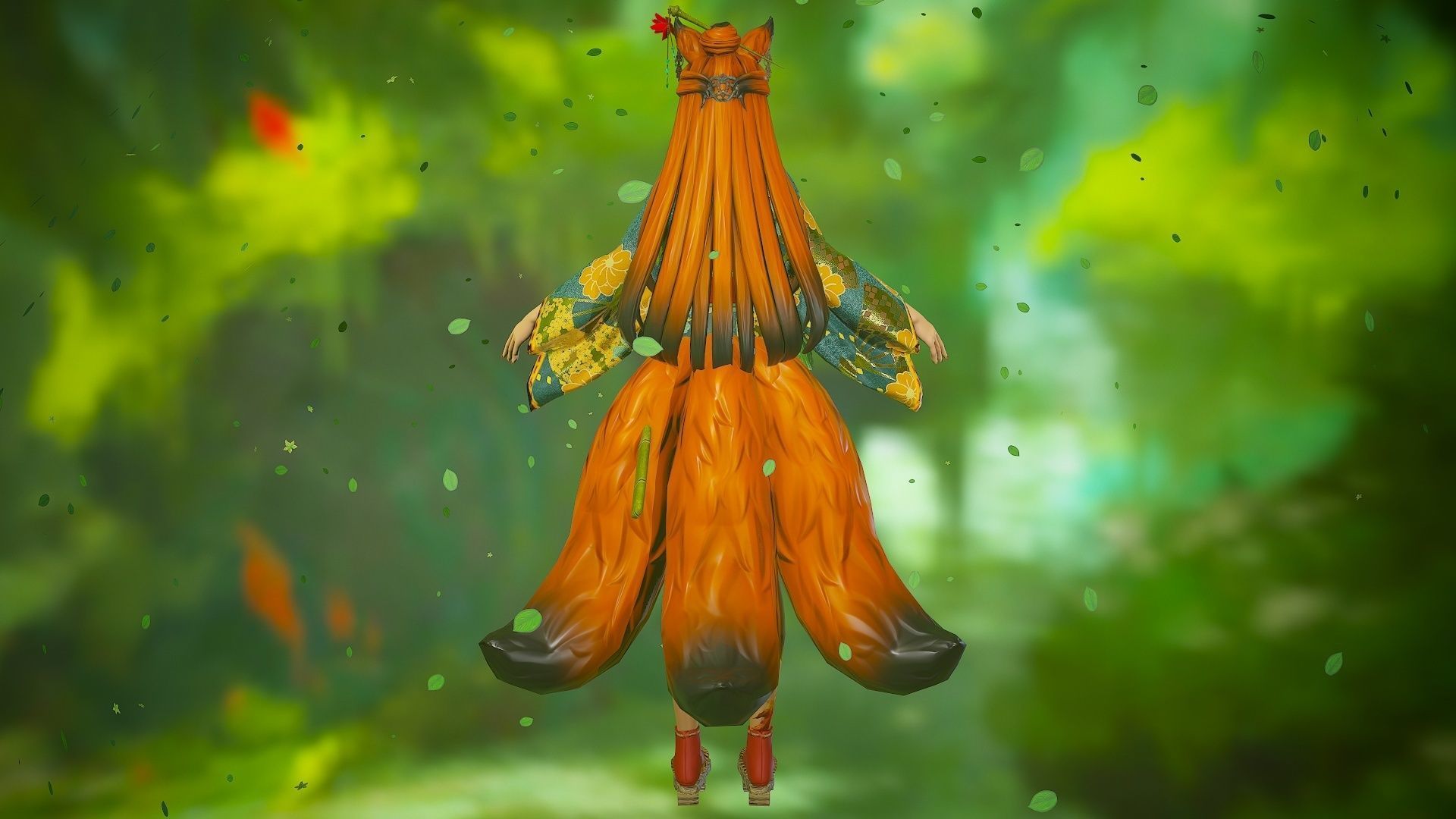 3D model Forest and Night Kitsune - Game Ready Characters VR / AR / low ...