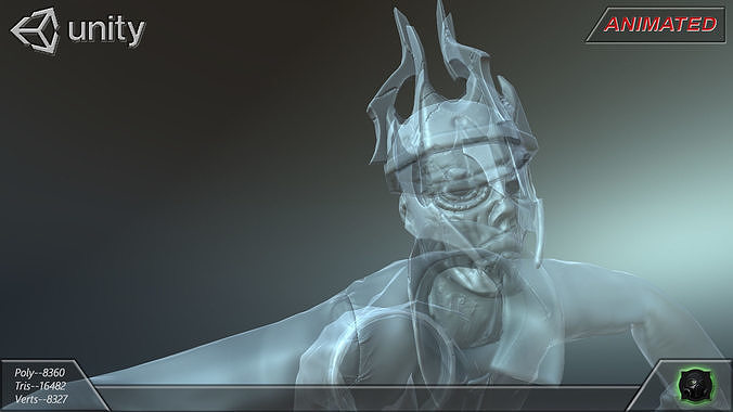 3D model Fantasy character 07--Ghost VR / AR / low-poly rigged animated ...