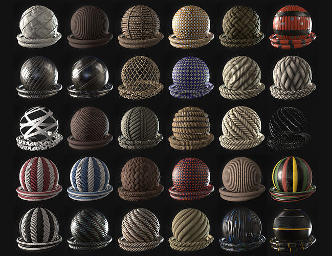 Rope and Cable Base Materials - png sbsar Texture | CGTrader
