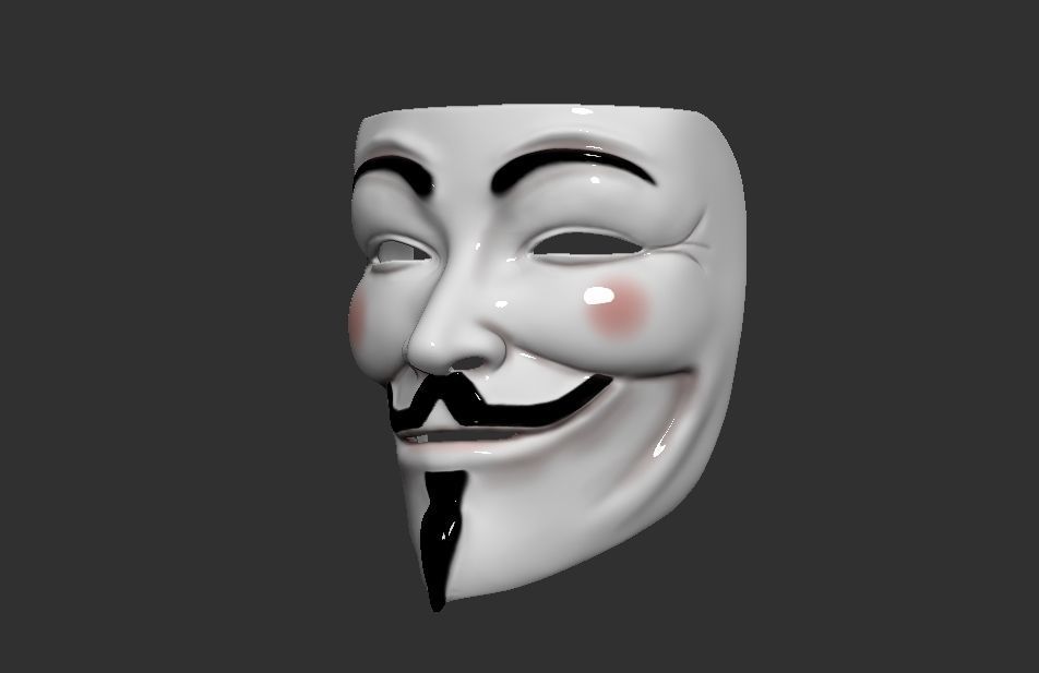 V for Vendetta mask model 3D model 3D printable | CGTrader