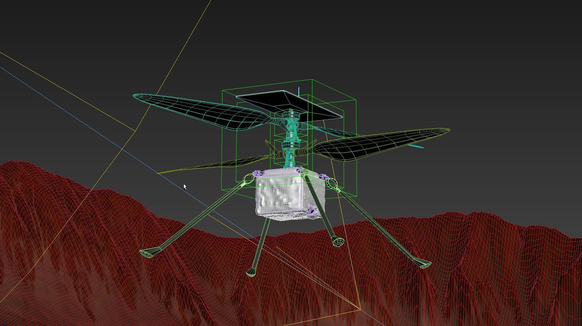 Ingenuity Helicopter takeoff animation 3D model animated rigged | CGTrader