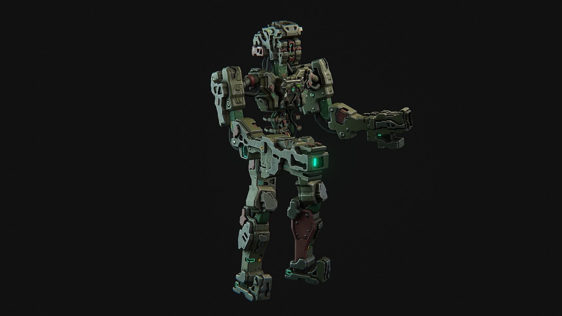 3D model Sci fi assault cyborg character VR / AR / low-poly rigged ...
