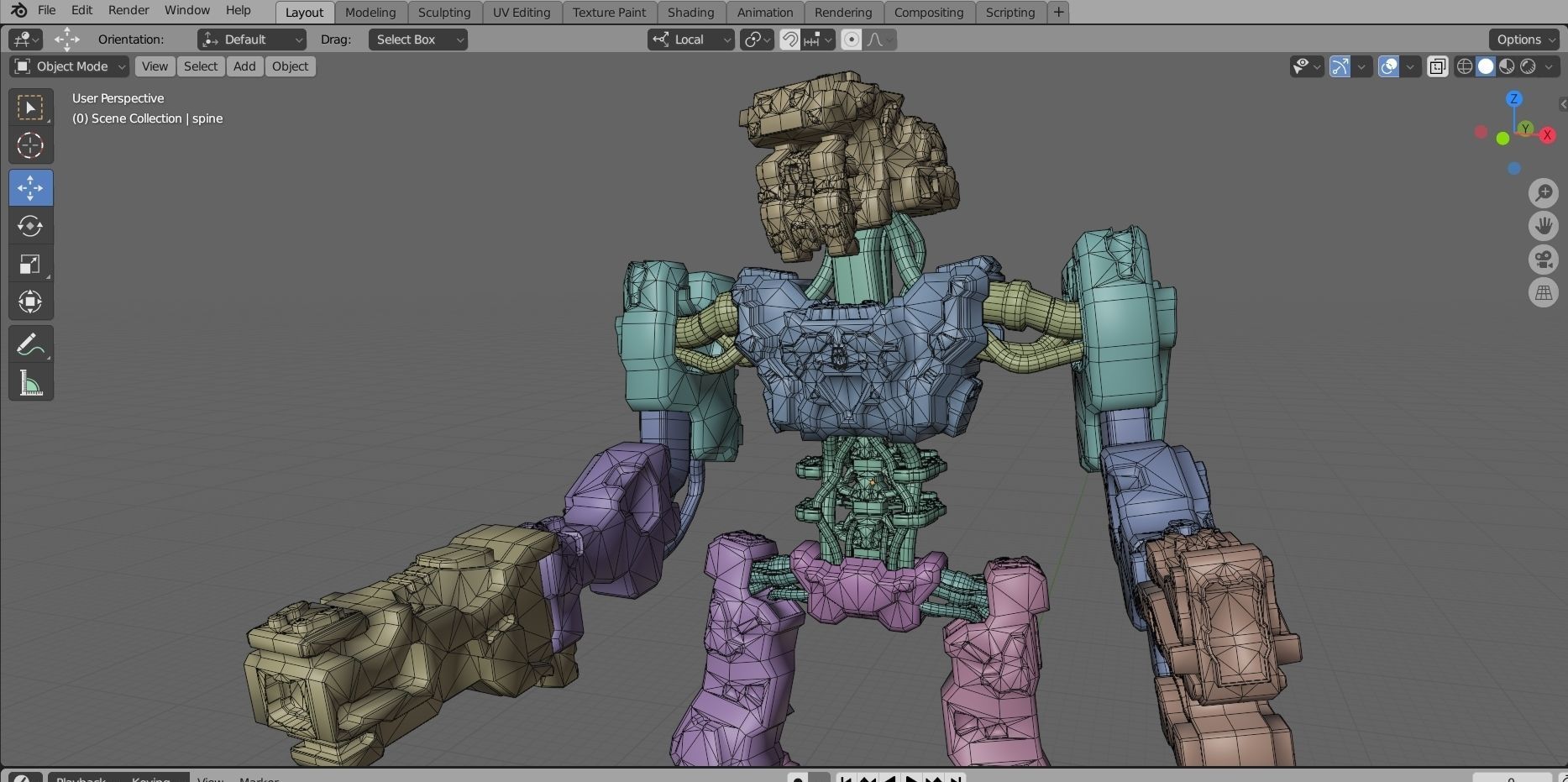 3D model Sci fi assault cyborg character VR / AR / low-poly rigged ...