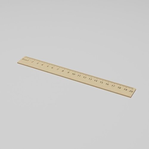 Wooden ruler 3D model | CGTrader