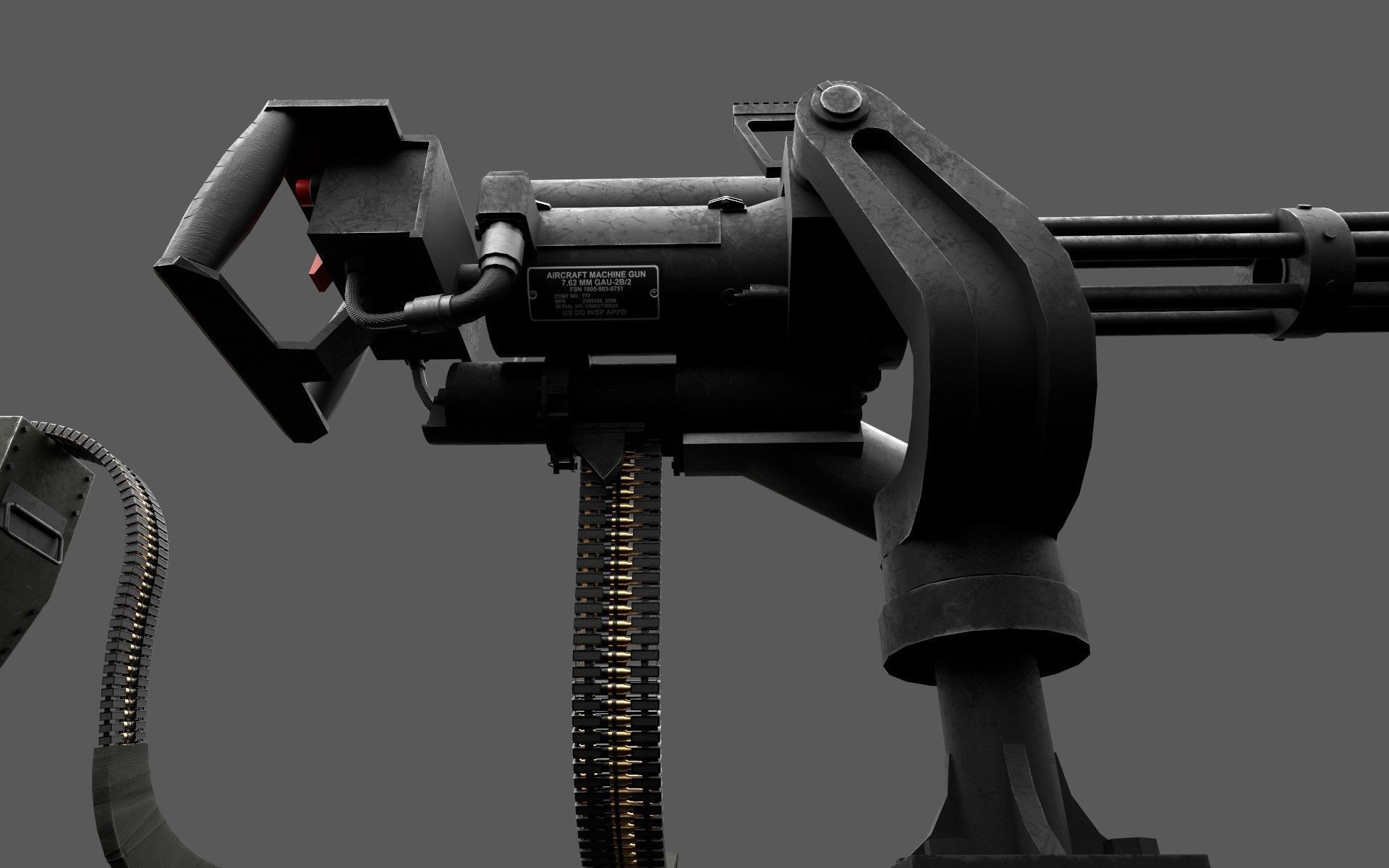 3D model MINIGUN Air Force M134 VR / AR / low-poly | CGTrader