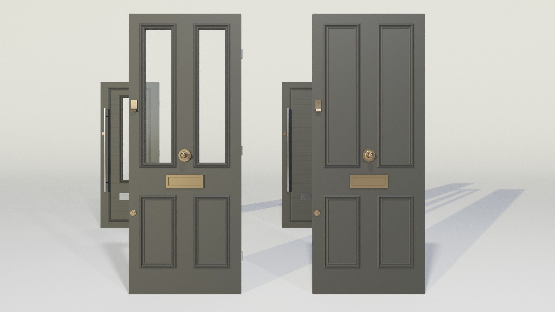Simple Door Set 3D model rigged | CGTrader