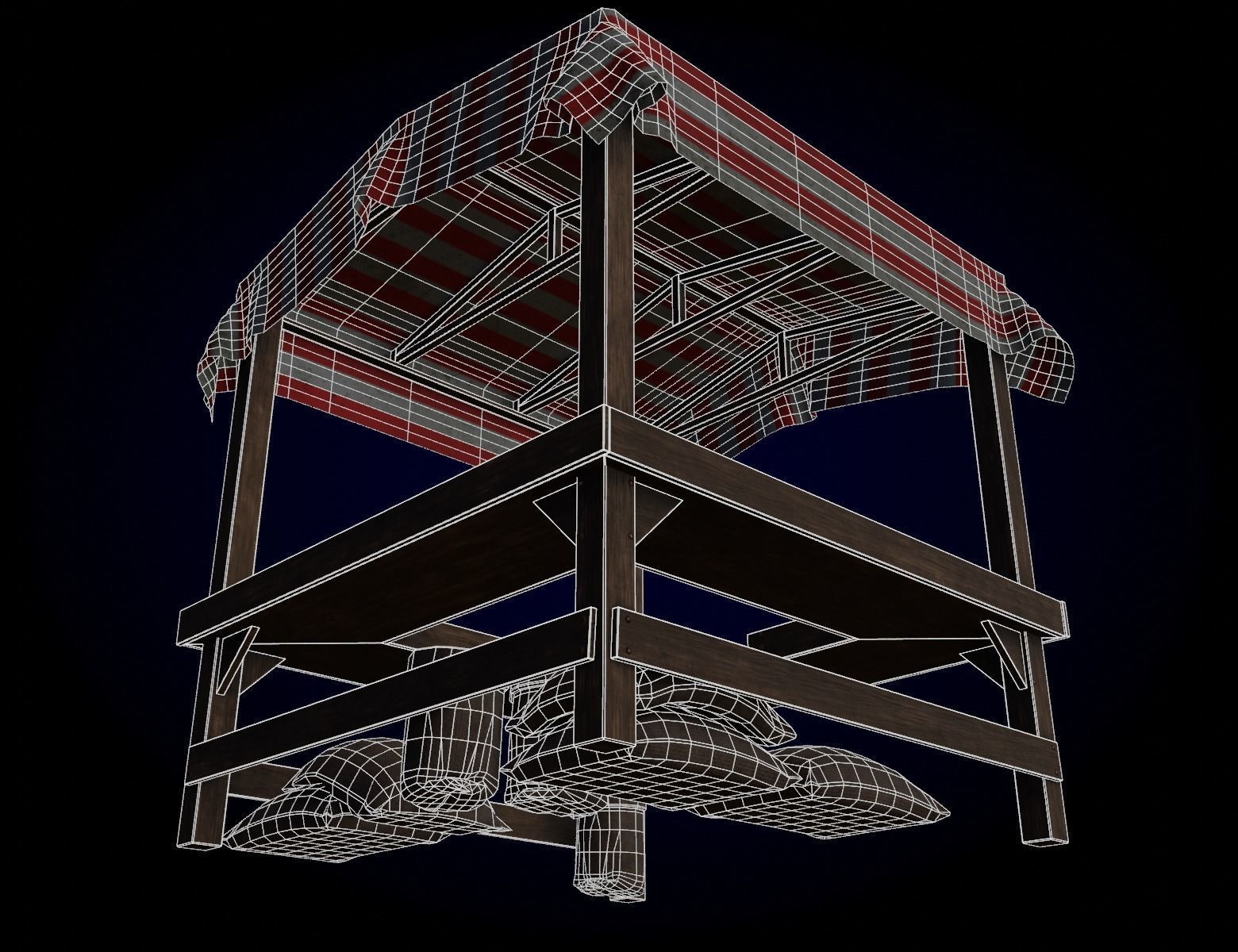 3D model Wooden Market Stand VR / AR / low-poly | CGTrader