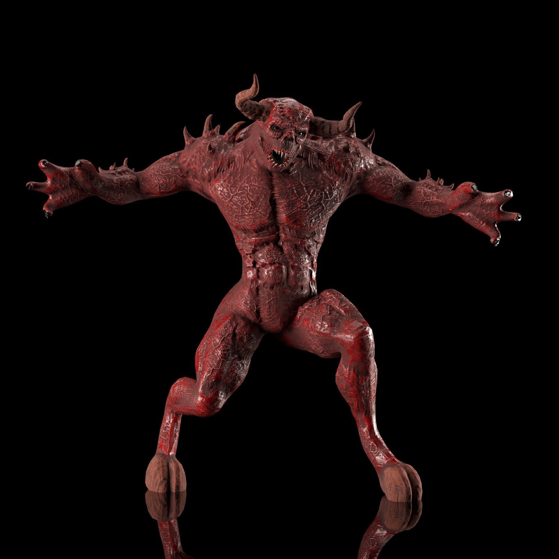 3D model Big Demon VR / AR / low-poly rigged animated | CGTrader