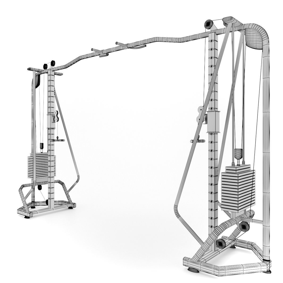 Cable Cross over Gym Machine 3D model | CGTrader