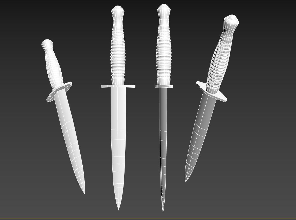 Fairbairn Sykes fighting knife free VR / AR / low-poly 3D model | CGTrader