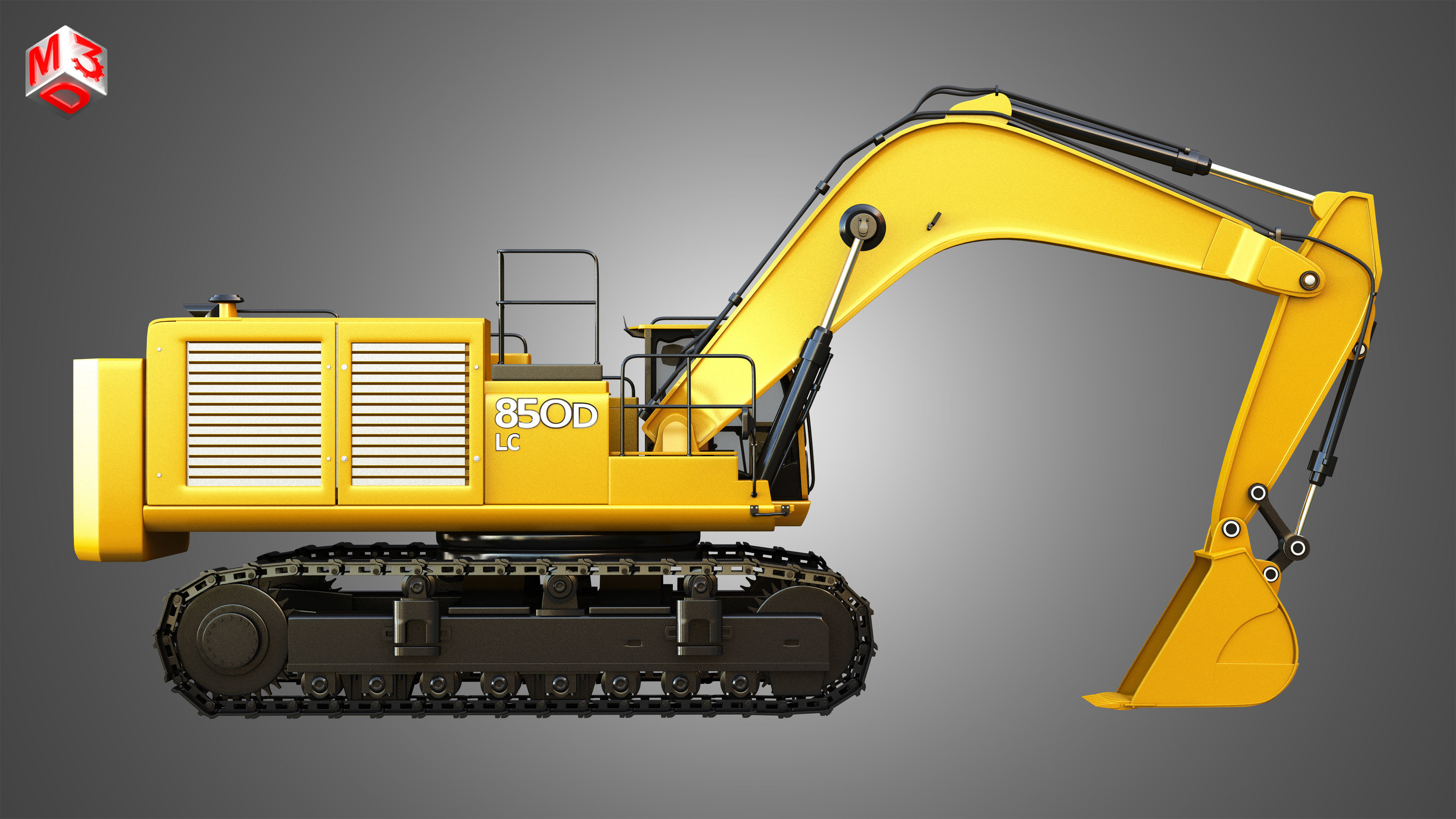 JD - 850D - LC Hydraulic Mining Excavator 3D model | CGTrader