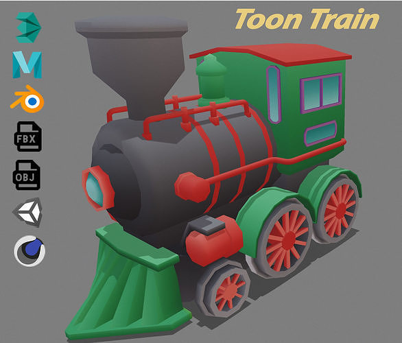 3D model Toon Train VR / AR / low-poly | CGTrader