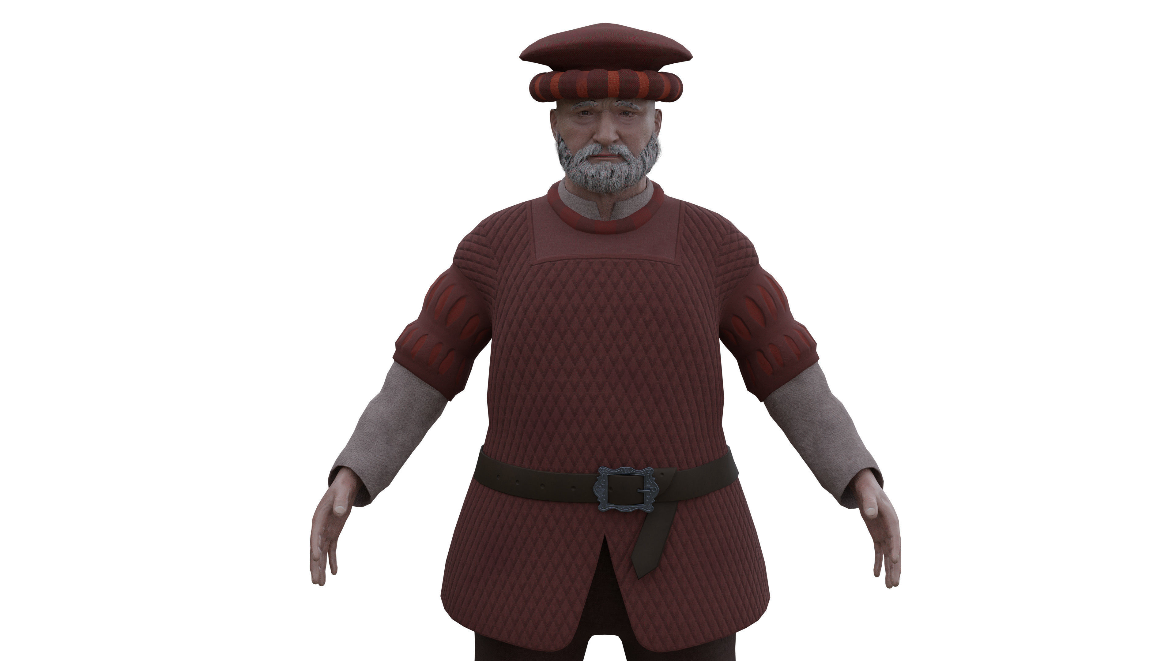 3D model Medieval Old man VR / AR / low-poly | CGTrader