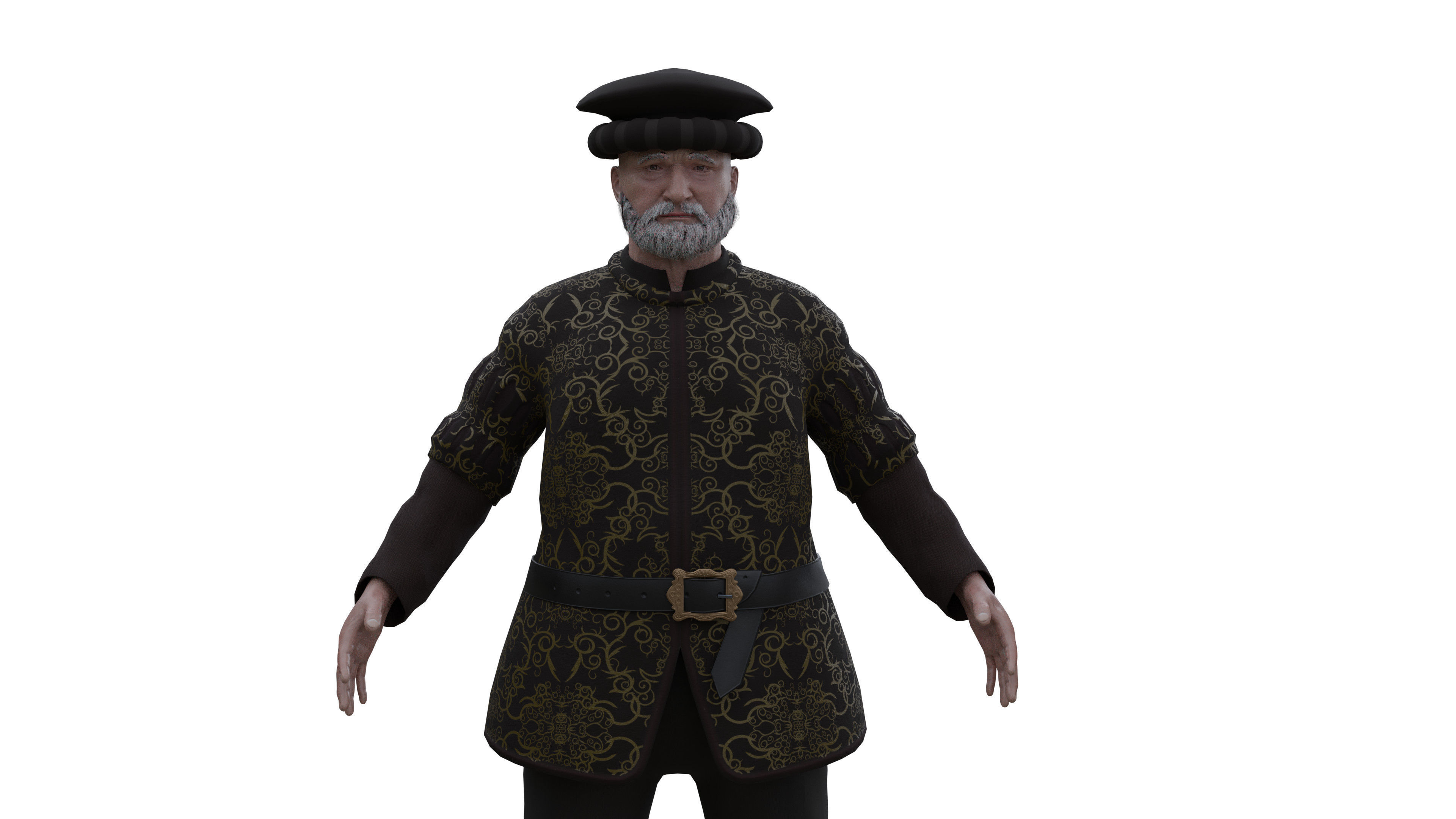 3D model Medieval Old man VR / AR / low-poly | CGTrader