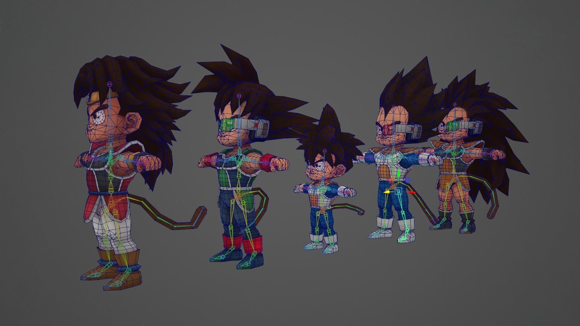 3D model Saiyan Warriors VR / AR / low-poly | CGTrader