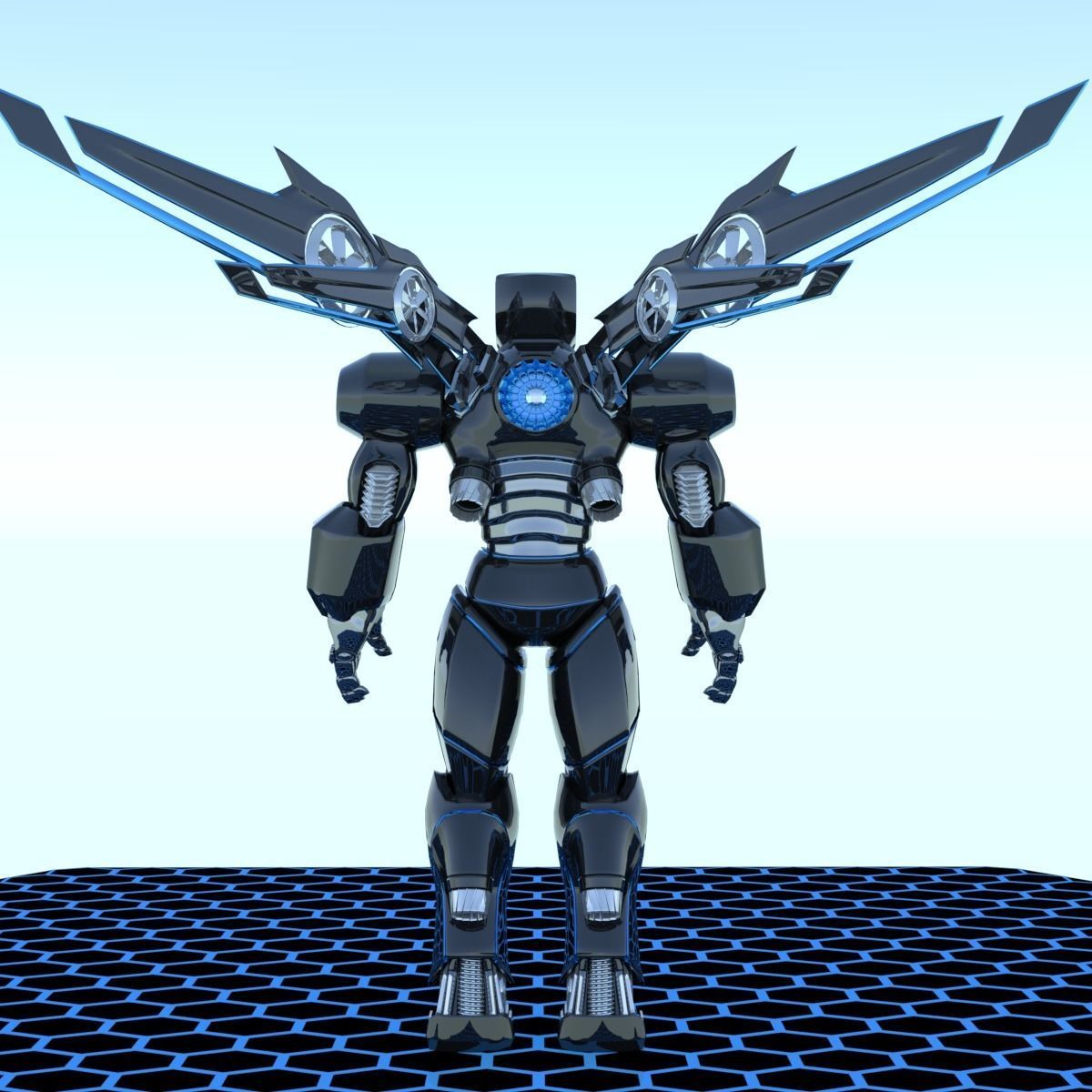 winged robot model 3D 3D model | CGTrader