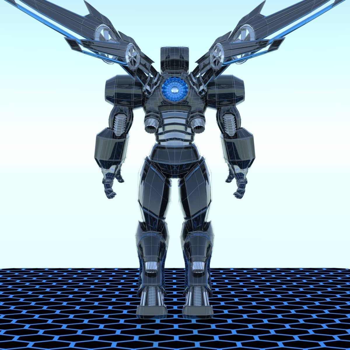 winged robot model 3D 3D model | CGTrader