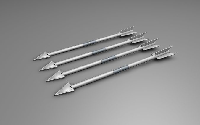 Flechas four metal arrows free 3D model | CGTrader