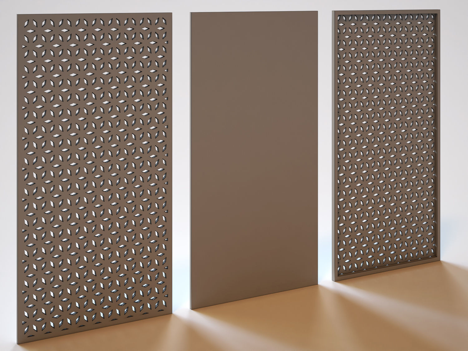 Partition three wooden panels 3D model | CGTrader