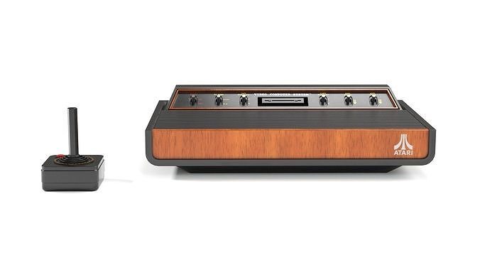 Atari wooden computer with remote control free 3D model | CGTrader