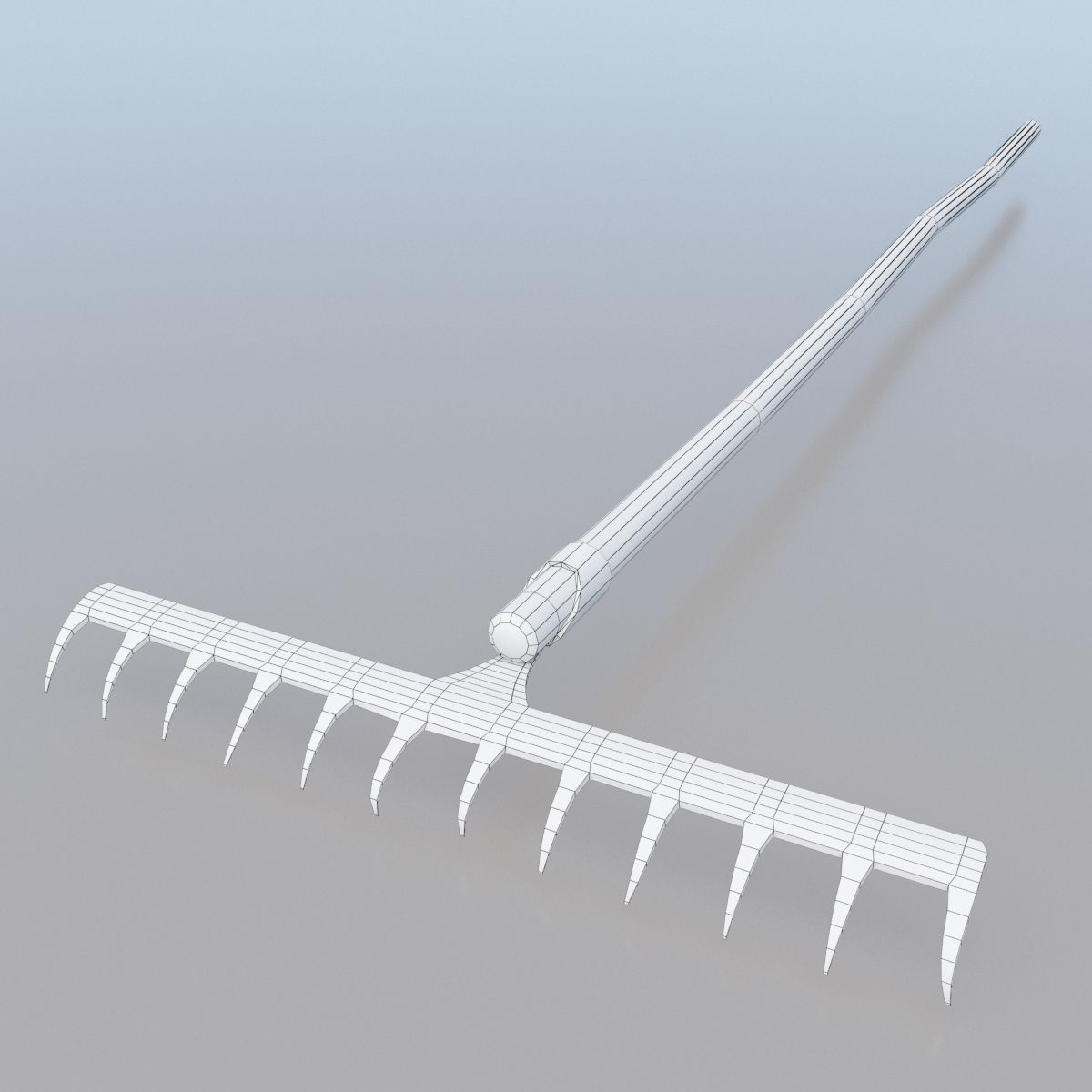 3D model Pack of 6 Medieval Farm Rakes and Hoe VR / AR / low-poly ...