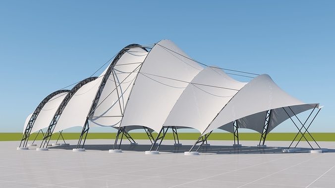 Tensile steel structure 3D model | CGTrader