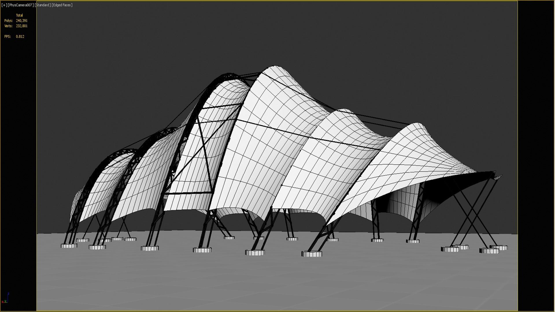 Tensile steel structure 3D model | CGTrader