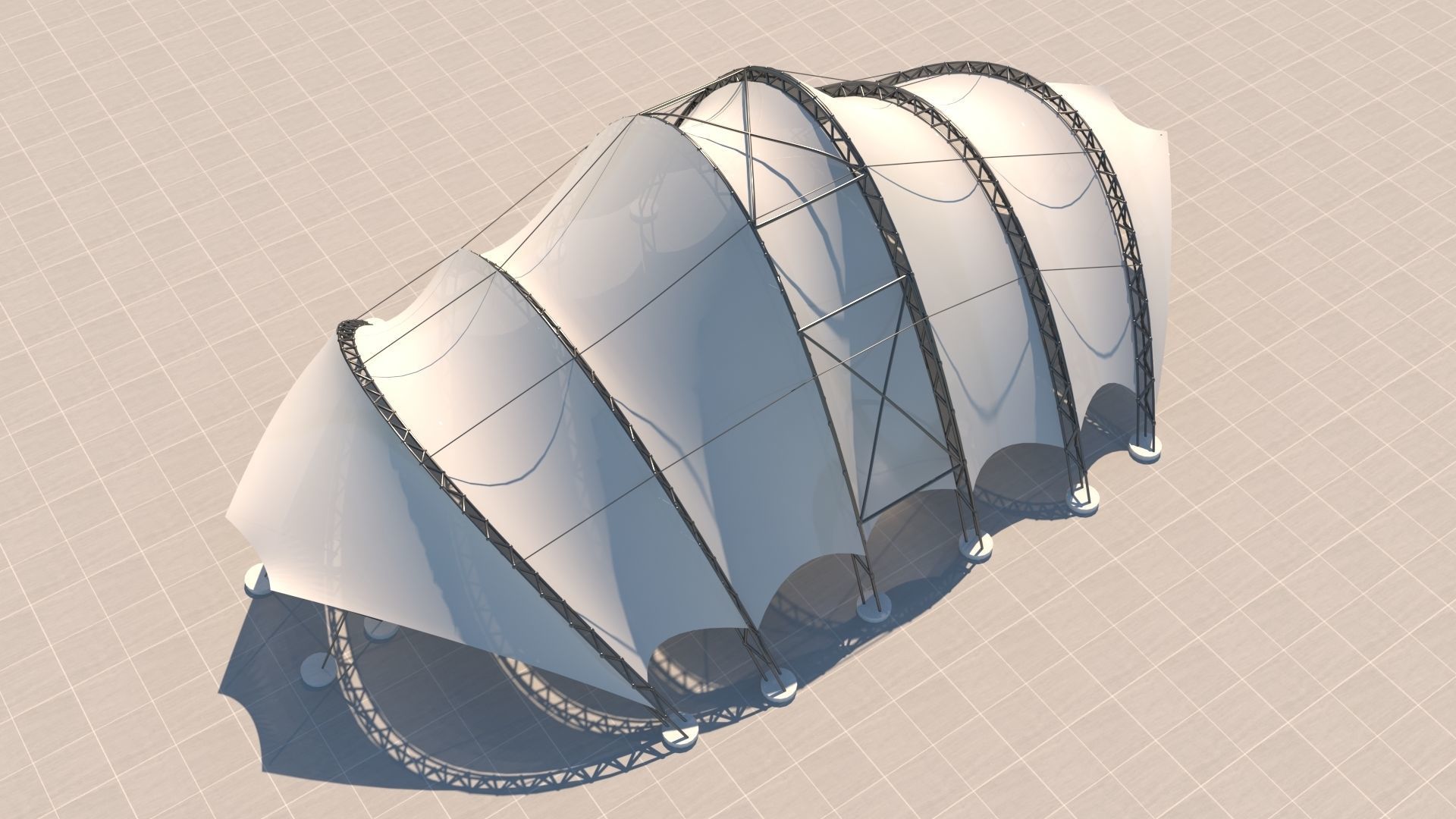 Tensile steel structure 3D model | CGTrader