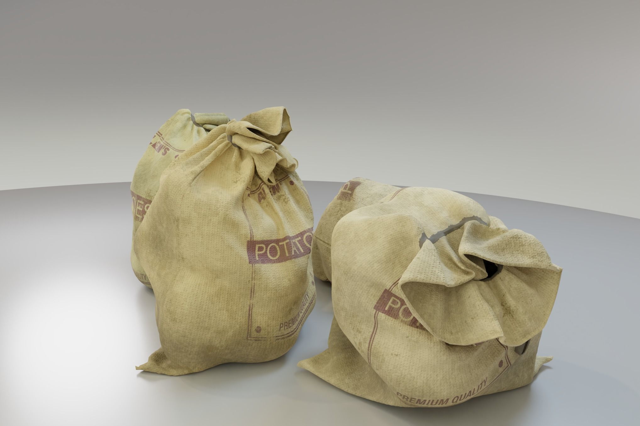 Potato Produce Sacks PBR Asset 3D model | CGTrader