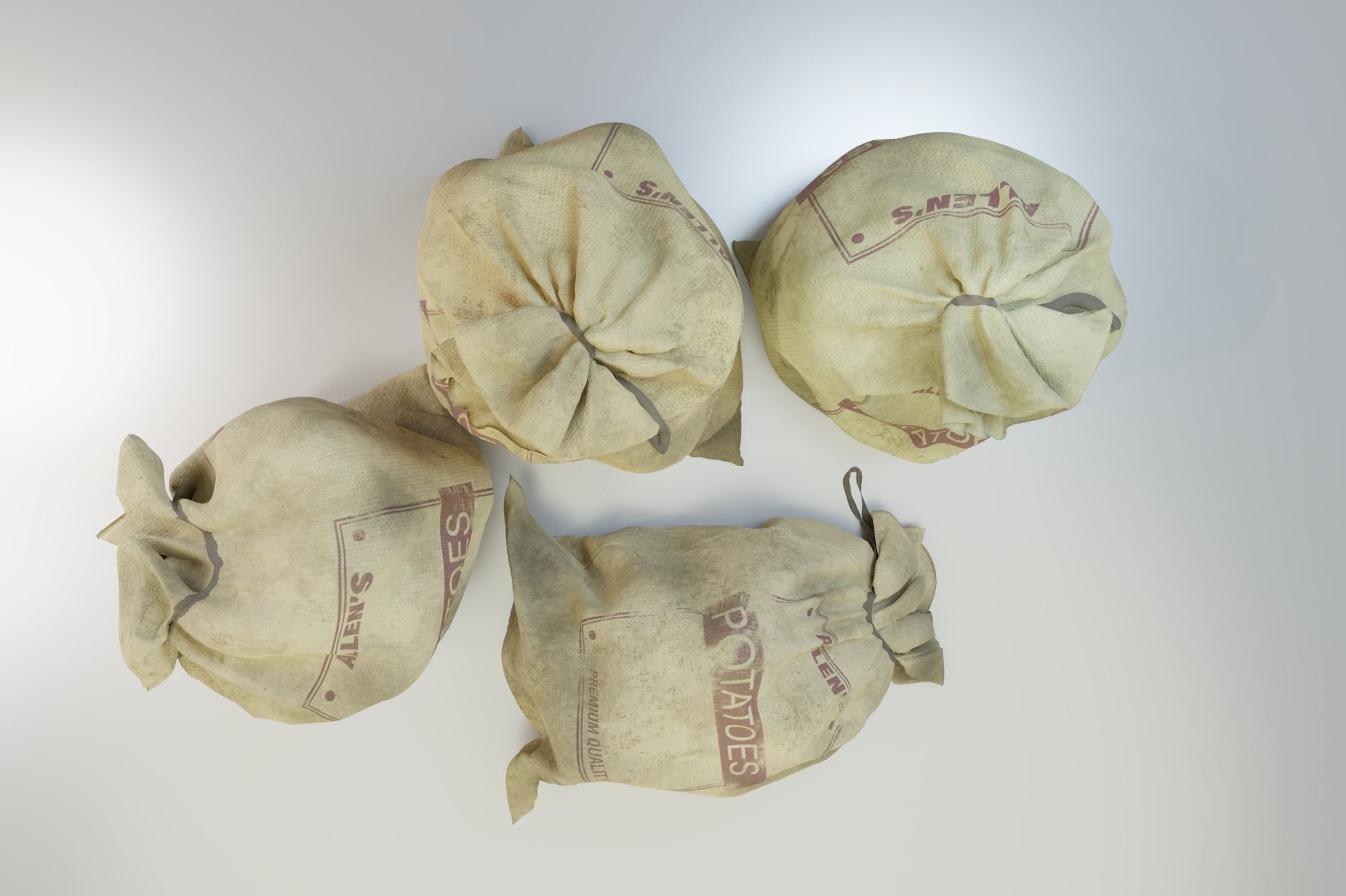 Potato Produce Sacks PBR Asset 3D model | CGTrader