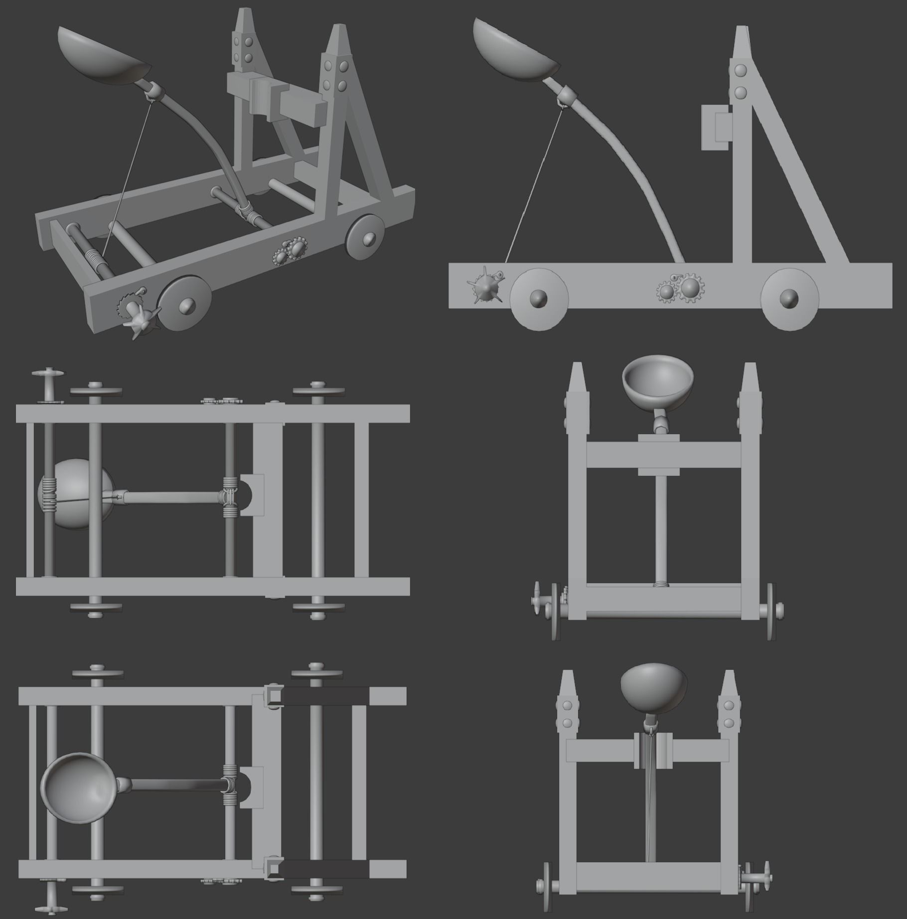 Catapulta medieval Medieval catapult free 3D model | CGTrader