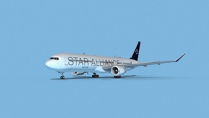 Boeing 767-400 Star Alliance 3D model rigged | CGTrader