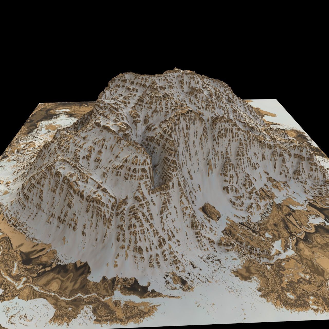 3D model Mountain Desert Low Poly Terrain Rock - 4 OBJ included VR / AR ...