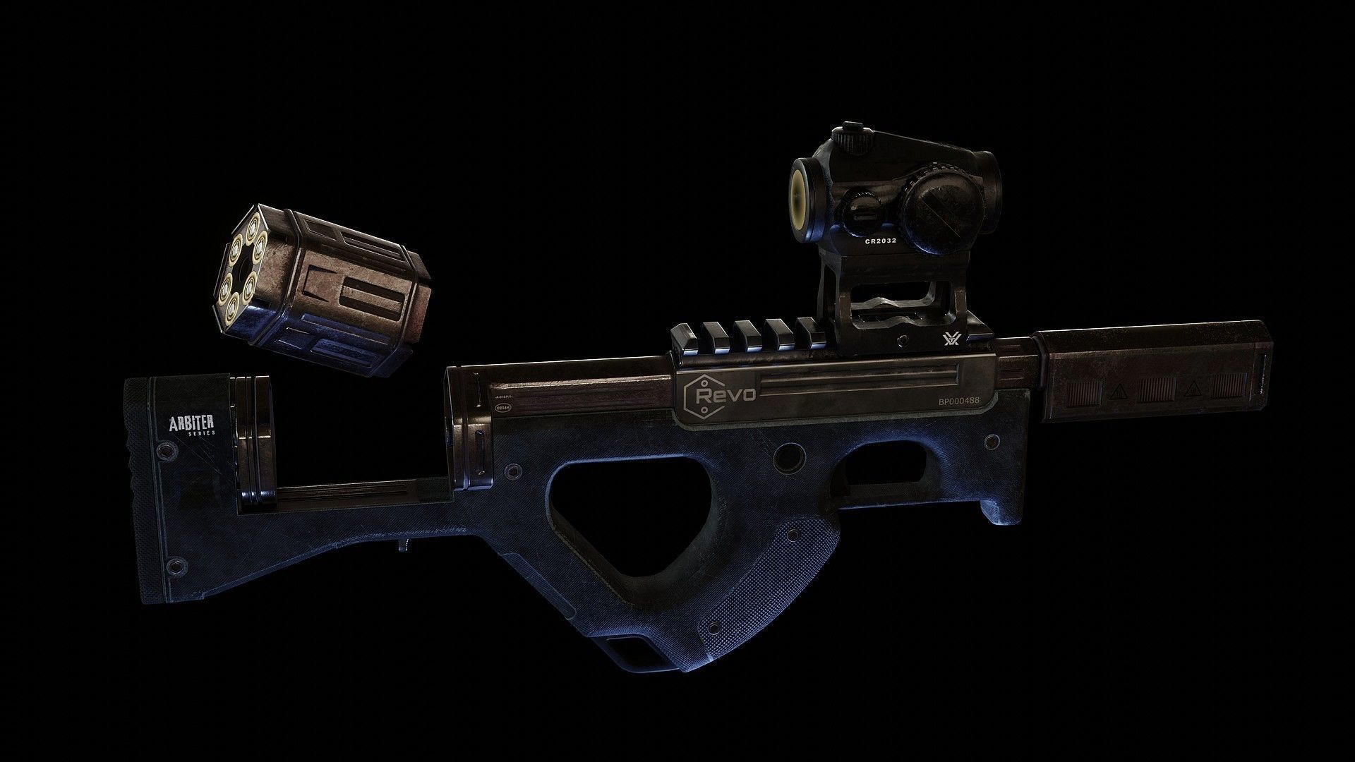 3D model Revo bullpup heavy revolver VR / AR / low-poly | CGTrader