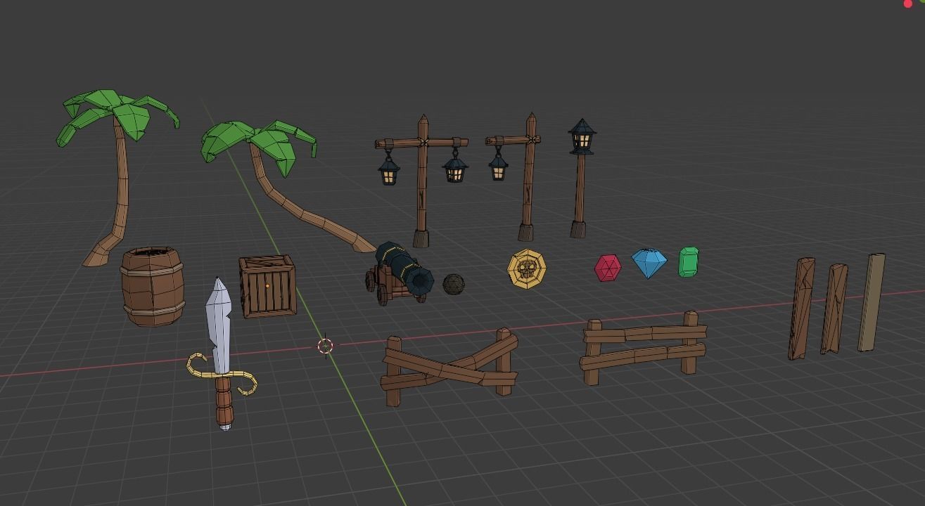 3D model Stylized Pirate Asset Pack VR / AR / low-poly | CGTrader