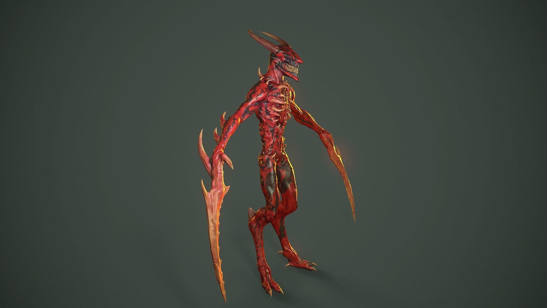 3D model Long Demon VR / AR / low-poly rigged animated | CGTrader