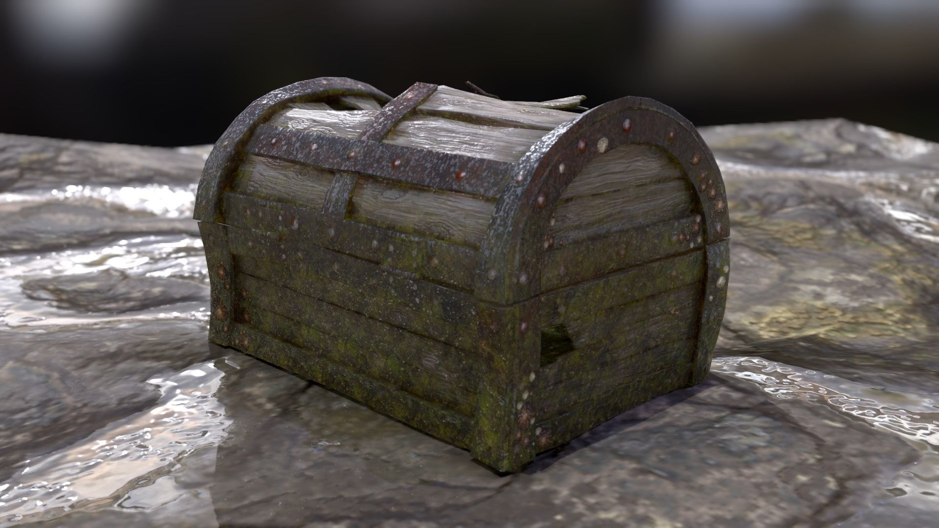 3D model Old Damaged Treasure Chest VR / AR / low-poly | CGTrader