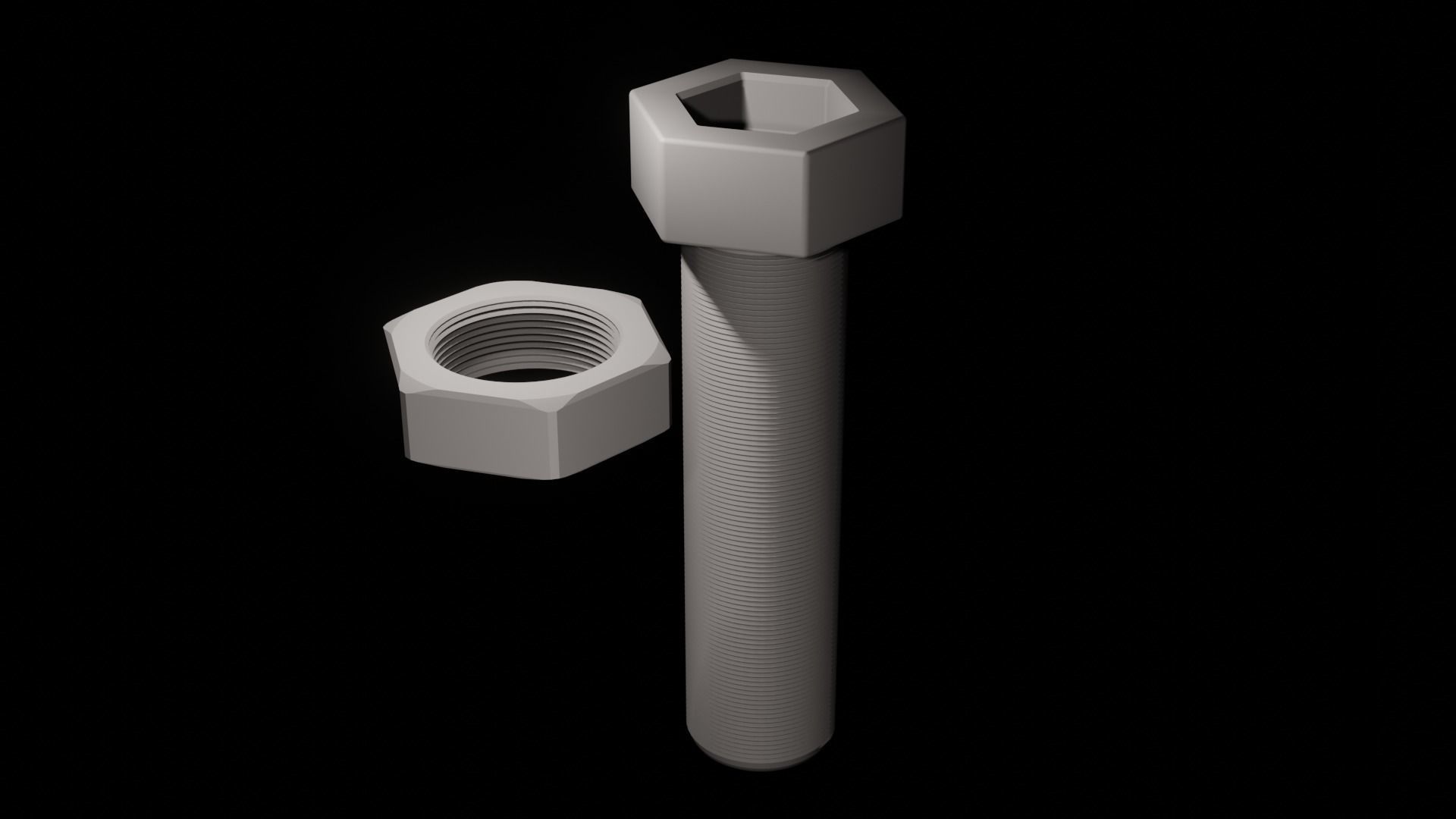 Simple Nut and Bolt 3D model | CGTrader