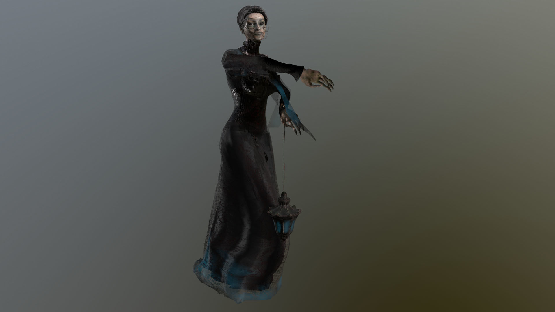 3D model Lady Ghost VR / AR / low-poly rigged animated | CGTrader