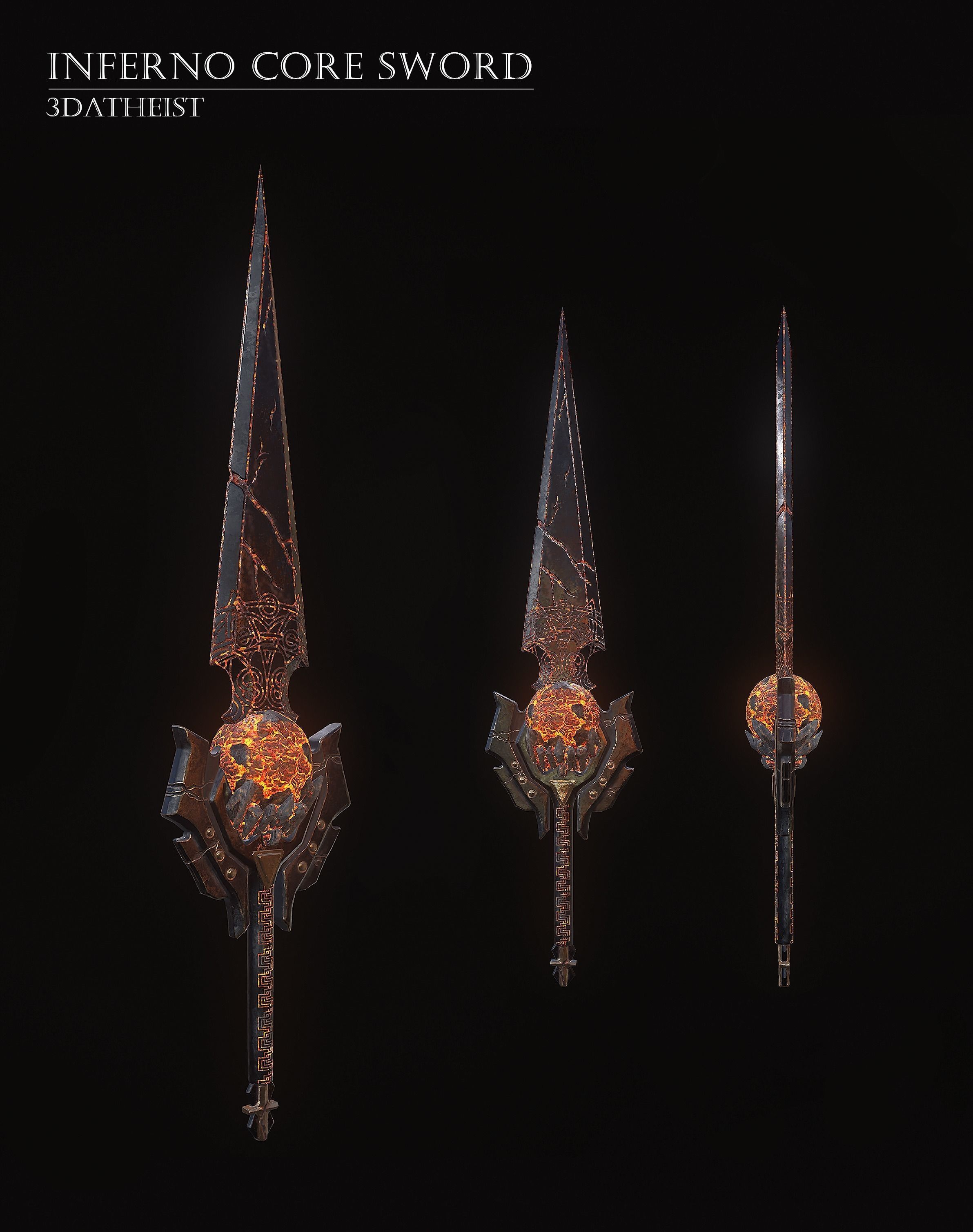 3D model Inferno core Sword VR / AR / low-poly | CGTrader