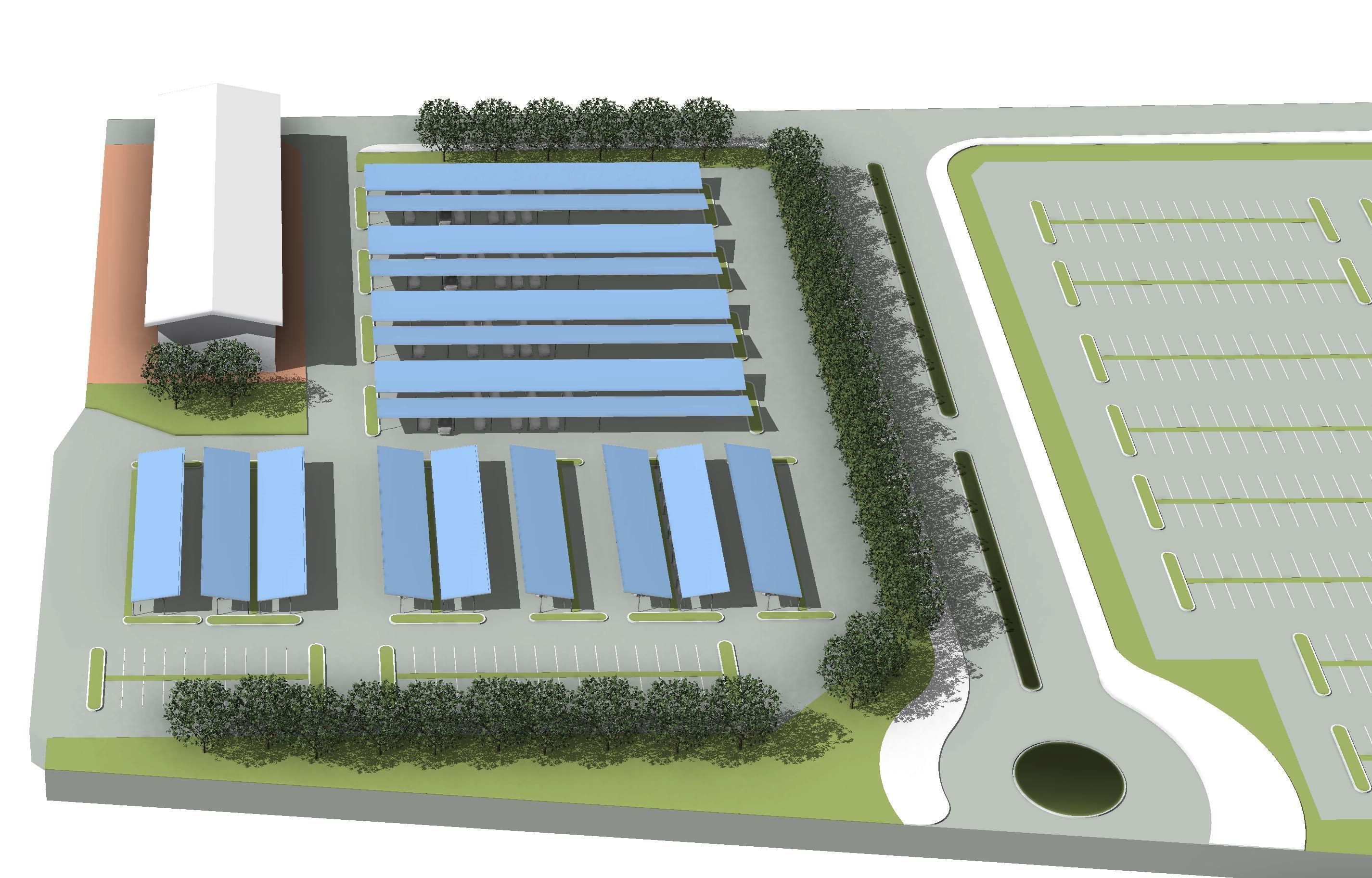 Solar car park 3D model | CGTrader