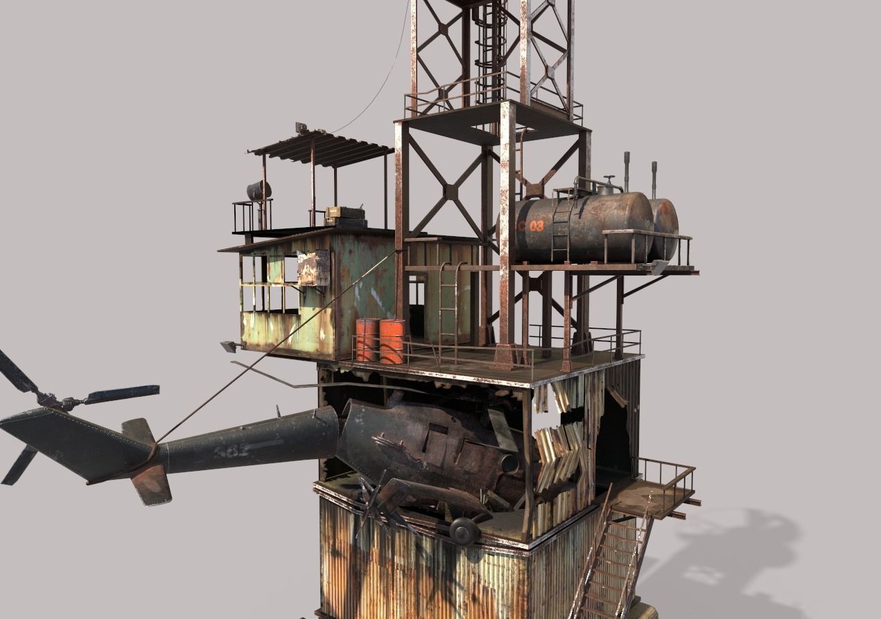 Post-Apocalyptic Outpost Tower 3D model | CGTrader