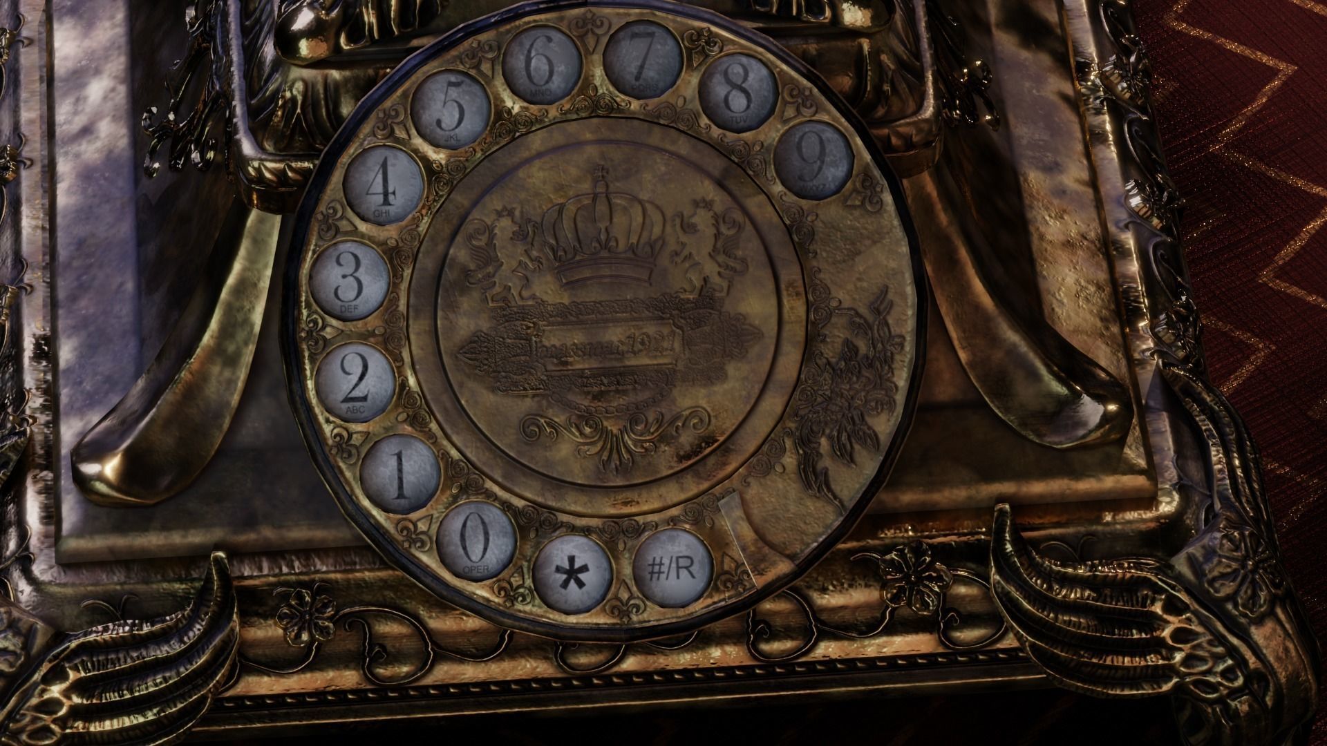 PBR 1921 Victorian Ornamented Vintage Telephone 3D model | CGTrader