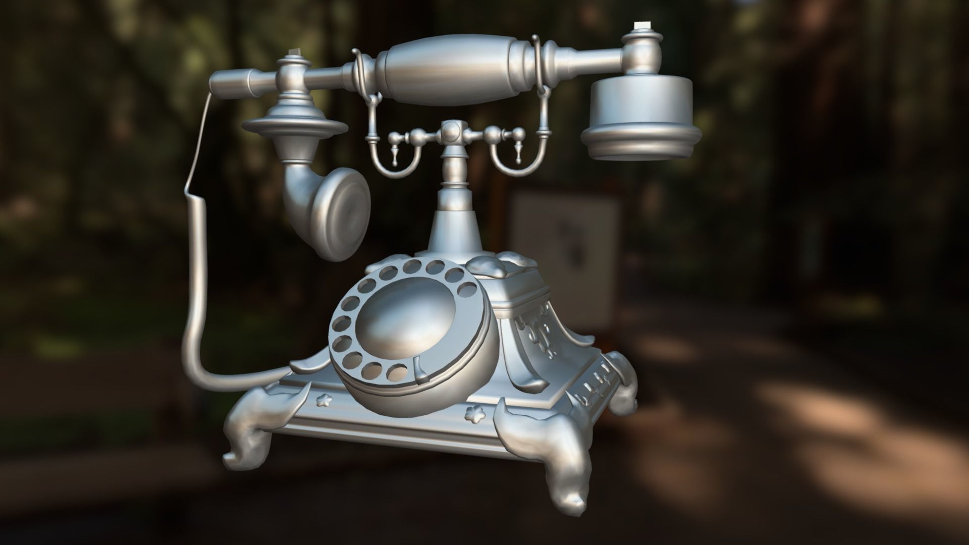 PBR 1921 Victorian Ornamented Vintage Telephone 3D model | CGTrader