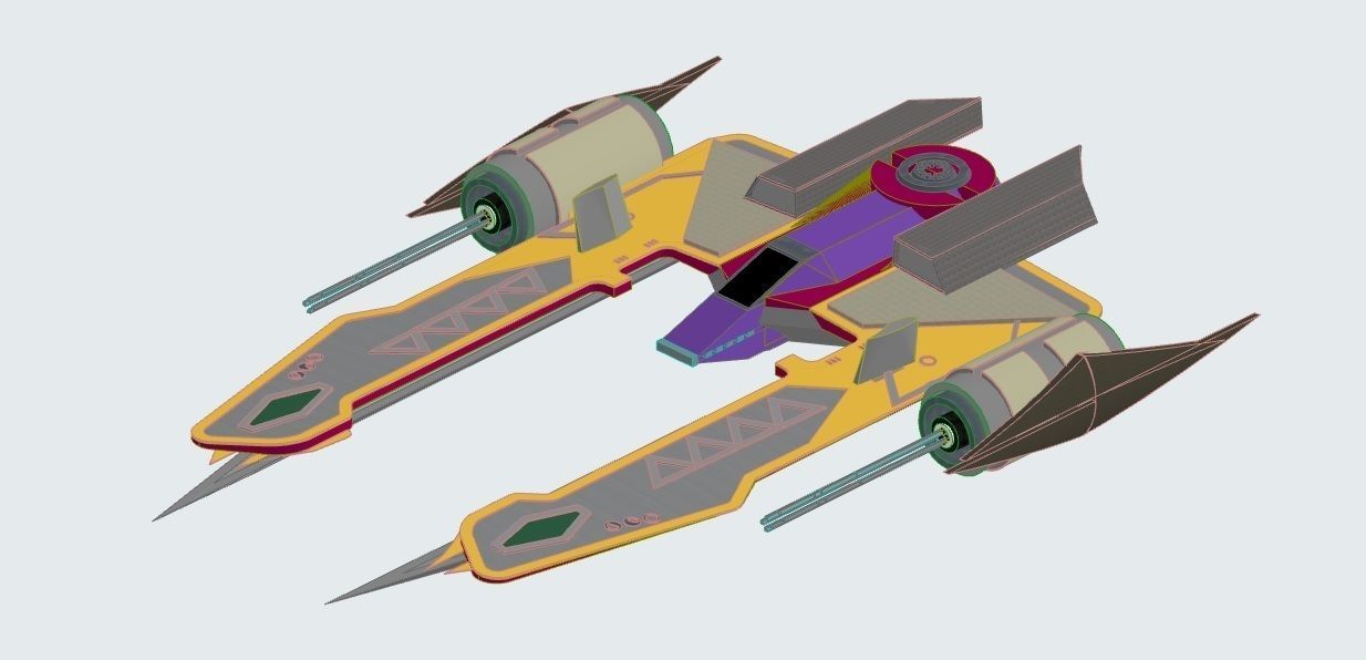 3D model Spacecraft hunter space ship VR / AR / low-poly | CGTrader