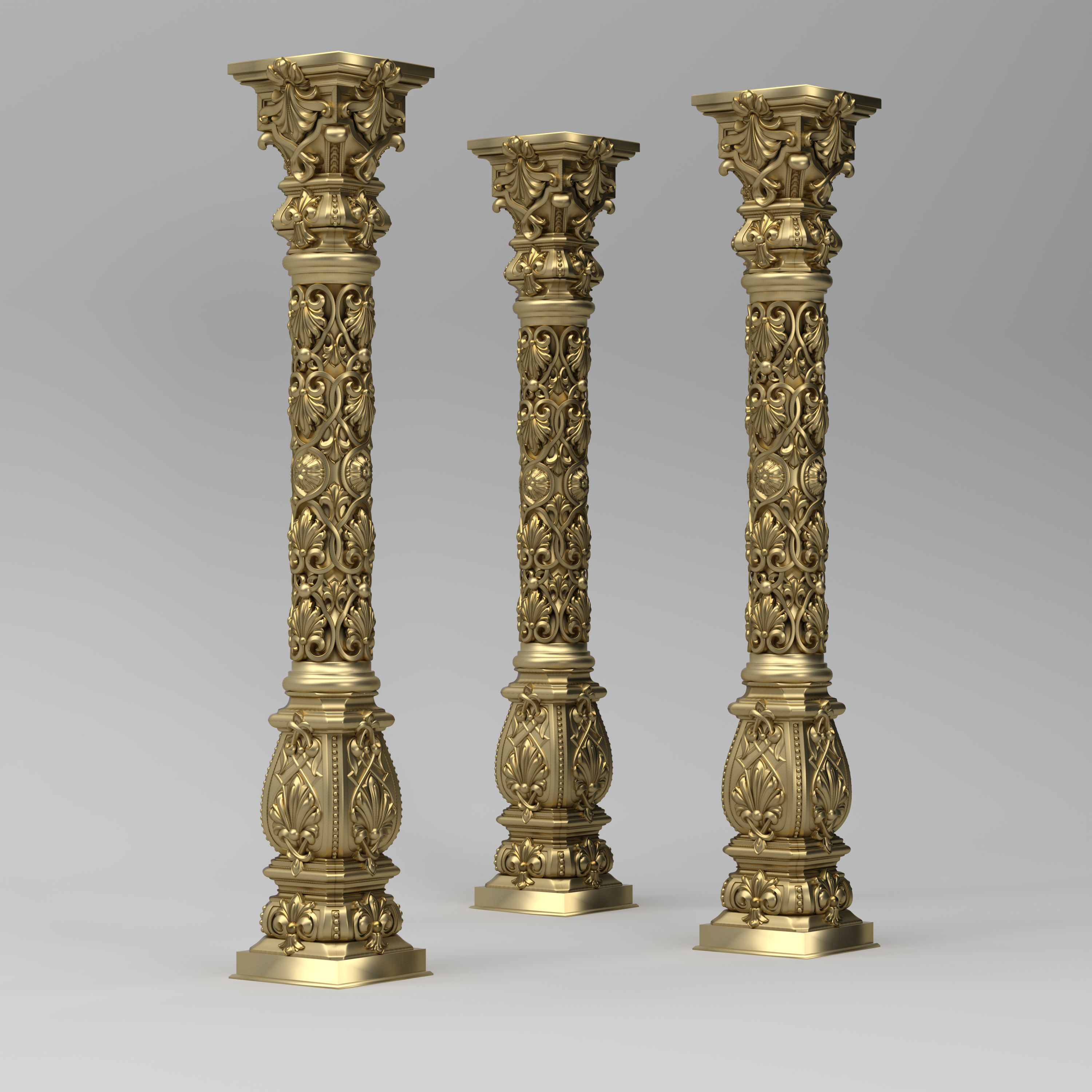 Carved Column 3D model | CGTrader